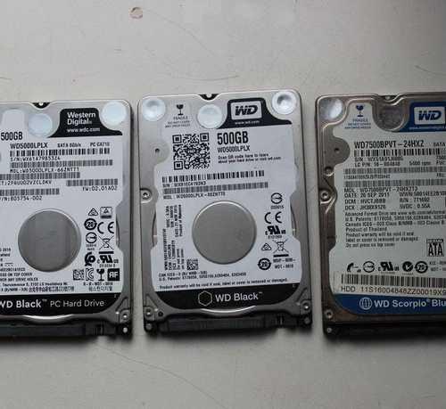 Hdd 2.5" 500gb 750gb SATA wd black blue