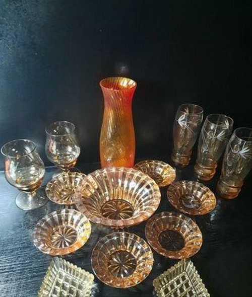 Карамельное стекло фужеры розетки стаканы