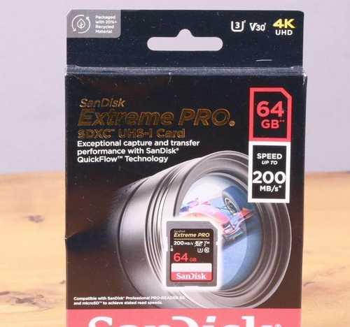 Карта памяти SD 64GB SanDisk Extrem PRO