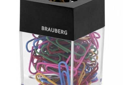 Скрепочница магнитная brauberg со 100 цветными ск
