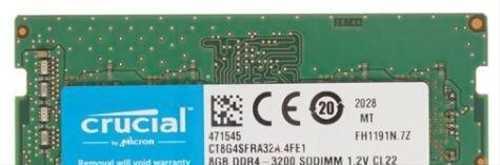 Crucial 8Gb sodimm DDR4 PC25600 CT8G4sfra32A