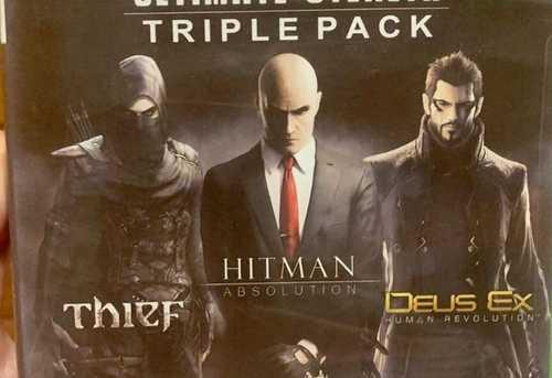 3 игры в 1 коробке. Hitman, thief, Deus Ex