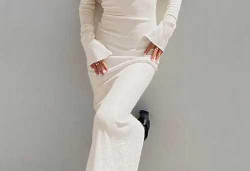 Белое платье свитер стиль Toteme Zara Lime