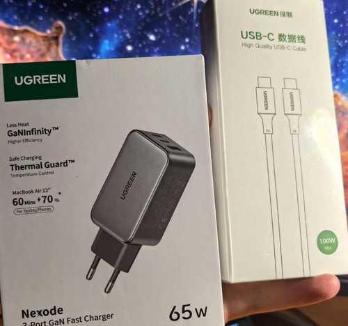 Ugreen 65w Gan   USB-C cable 1.5m 100w