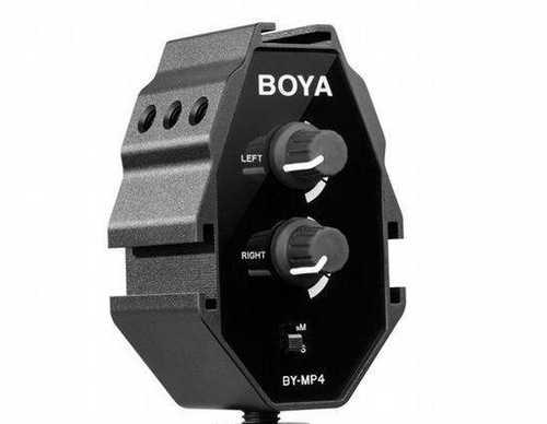 Boya BY-MP4 Двухканальный аудио адаптер(микшер)