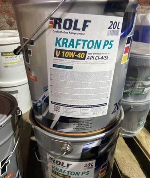 Rolf Krafton p5 u 10w-40. Rolf Krafton p5 u 10w-40 208л. Моторное масло Rolf Krafton p5(u10w-40) 20л.с. Rolf Krafton p5 u 10/40 API ci-4/SL.