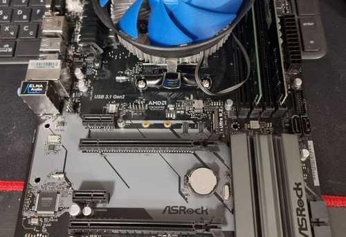 ASRock b450m pro4 r1.01 + AMD Athlon 200GE, 4Gb