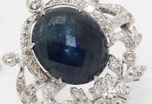 Кольцо с сапфиром и бриллиантами золото