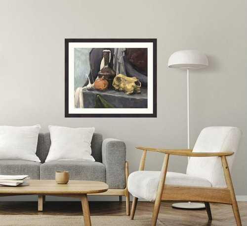 Картина темперой «Натюрморт с черепом»