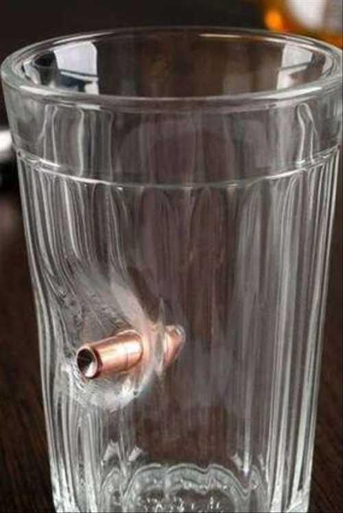 Граненый стакан с пулей