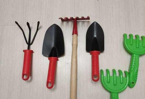 Садовый инструмент мини (грабли, лопатки) новые