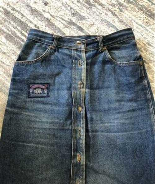 Винтажная юбка джинсовая L