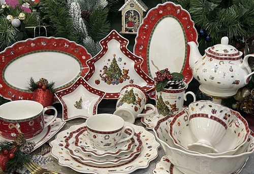 Сервиз новогодний 18 предм в стиле Villeroy&boch