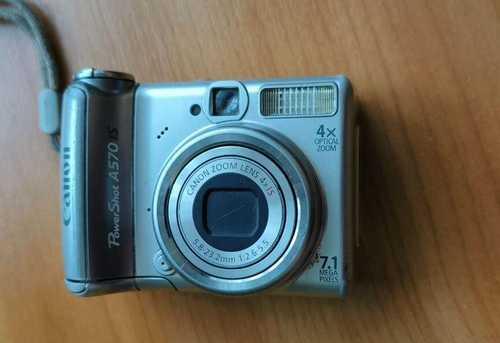 Фотоаппарат Canon PowerShot A570 IS неисправный