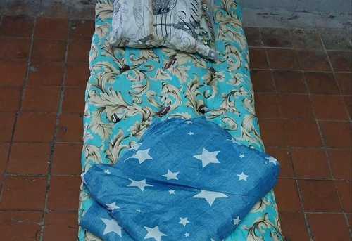 Матрас, подушка, одеяло. Комплект 3в1. Доставка