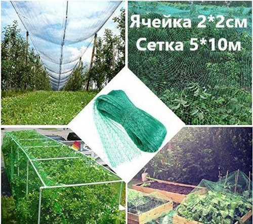 Сетка для защиты урожая от птиц 5*10м ячейка 2*2см