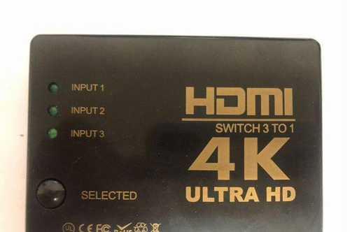 Hdmi switch 3to1 4k свитч