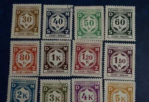 Почтовые марки богемия и моравия 1941 г