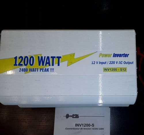 Инвертор автомобильный 12в-220в DC-AC 1,2 kWt