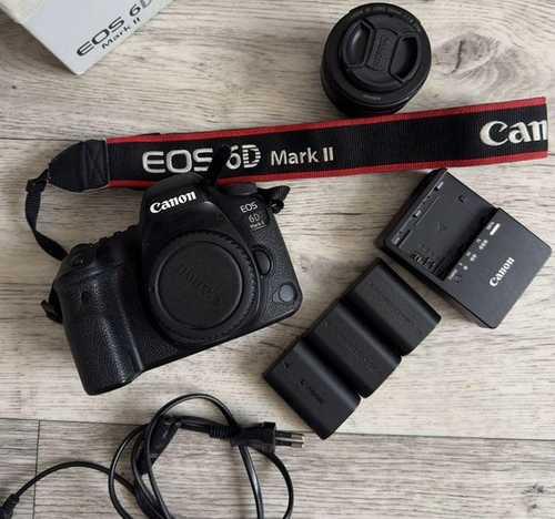 Фотоаппарат canon eos 6d mark ii с объективом