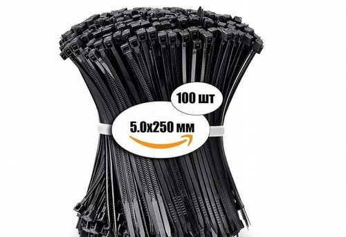 Стяжки кабельные 5.0мм x 250мм (100шт.) чёрные