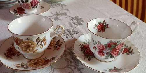 Две чайные пары Queen Anne и Royal Albert