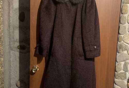 Пальто зимнее, шерсть ламы, размер 46-48, цвет фио