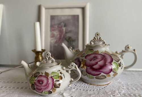 Набор чайников "Розы"фарфор ручная роспись лоз