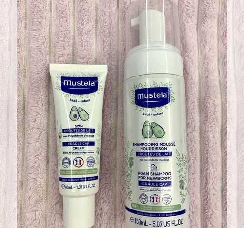 Пенка и крем Mustela от молочных корочек