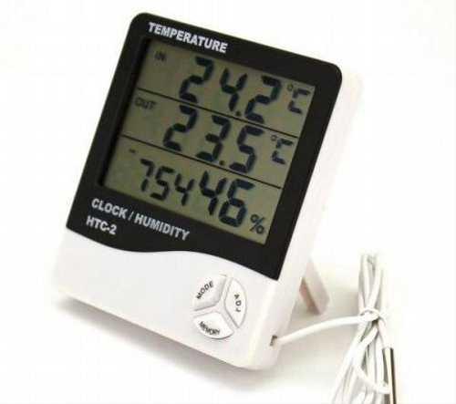 Термометр - гигрометр HTC-2 часы