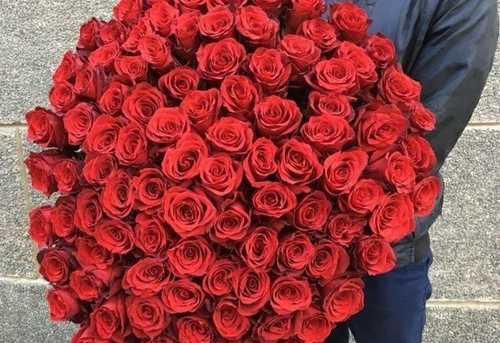 Букет 101 красная роза Эквадор
