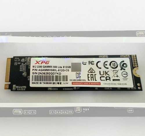 SSD накопитель adata XPG gammix S50 512 GB nvme M2