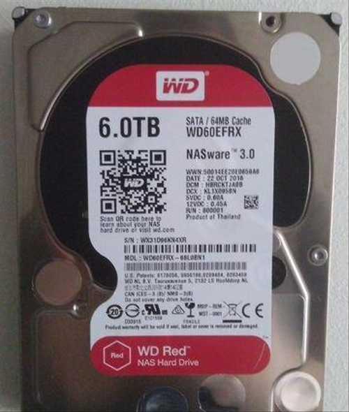 Жёсткий диск WD Red 6тб (WD60efrx)