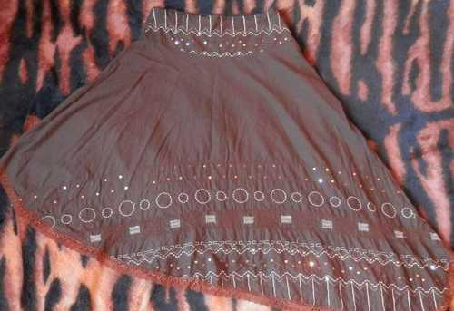 Роскошная ассиметричная юбка шоколад Promod 44 р-р