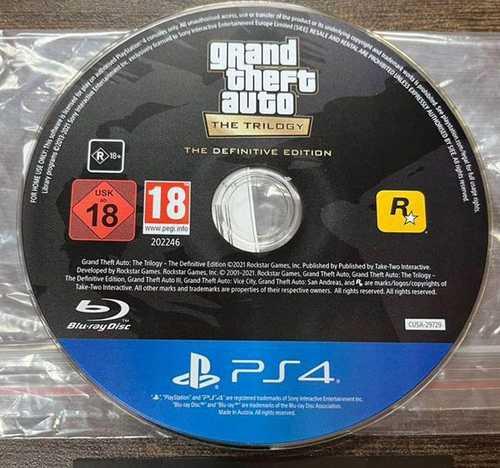 GTA Trilogy. Лицензия Playstation 4 PS4 PS 5