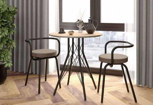 Столы и мягкие стулья для кафе дизайн лофт
