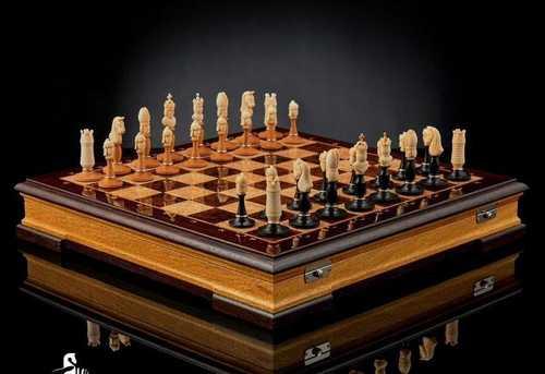 Шахматы "Неаполь" из бивня мамонта и самшита