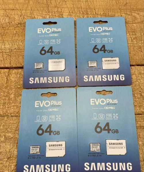 Micro sdxc Card Samsung 64GB EVO plus 2штуки