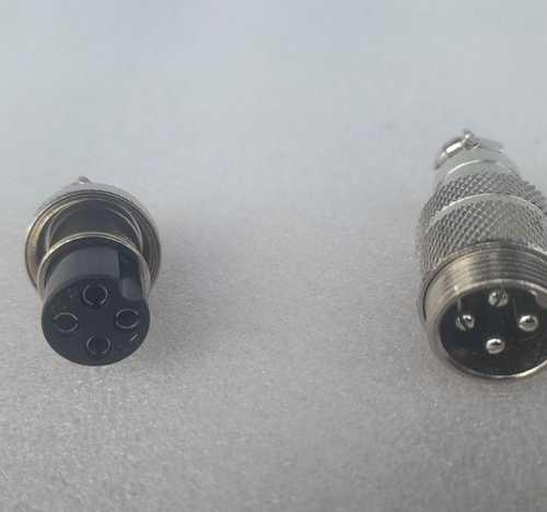 Разъем GX16 4PIN металл, комплект мама папа