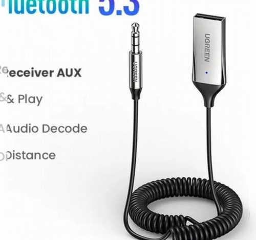 Bluetooth ресивер адаптер для автомобиля, 5.3, AUX