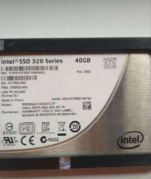Intel SSD 40Gb