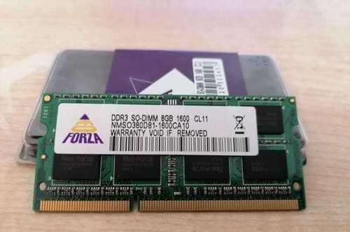SO-dimm Neo Forza 8GB DDR3 PC3-12800 1600 MHz