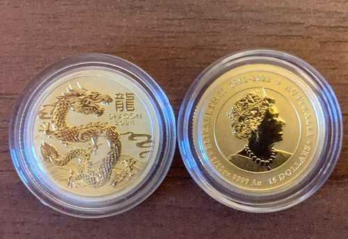 Австралия 15 долларов 2024 Год дракона Золото