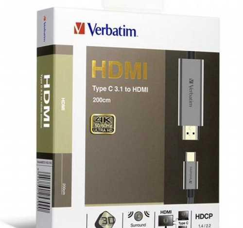 Кабель Verbatim Type C 3.1 - hdmi 4K (200см), арт