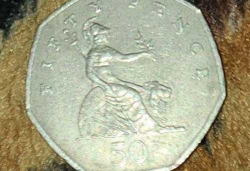 Монета 50 pence Elizabeth 2 1997