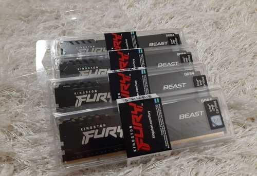 Kingston Fury Beast 64Gb (4x16GB) 3200мгц (Новые)