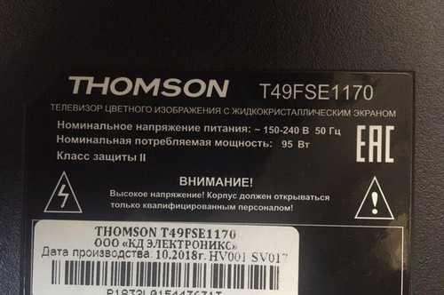 Телевизор thomson t49fse1170 на запчасти