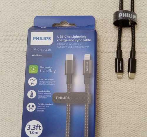 Philips USB-C to Lightning кабель. Оригинал