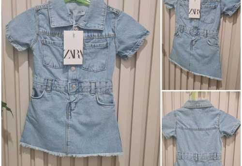 Джинсовое платье zara kids на девочку 92