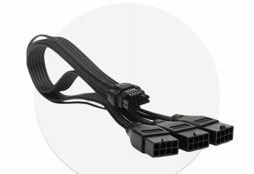 12vhpwr кабель-адаптер pcie 5.0 (белый, черный)